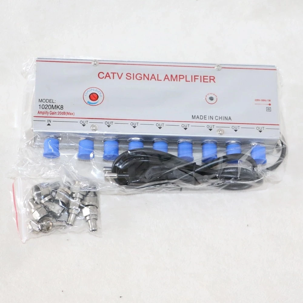 8 way (6 ways) out CATV TV Video Signal Amplifier AMP Antenna Signal ...