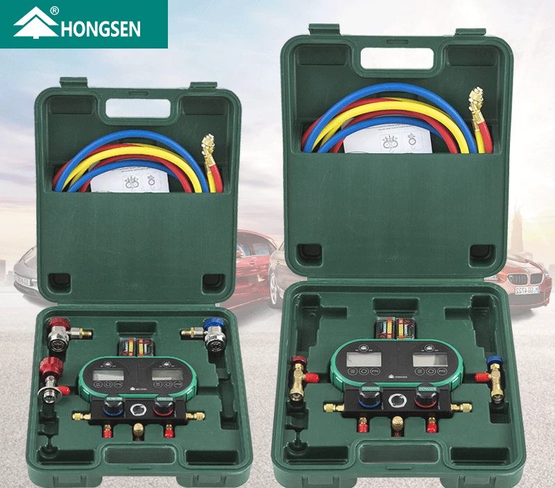 HS DVS60 101A 냉동 매니폴드 게이지 전자 이불소 압력계, 디지털 디스플레이, 불소 충전 저울 미터|공구 부품| - AliExpress