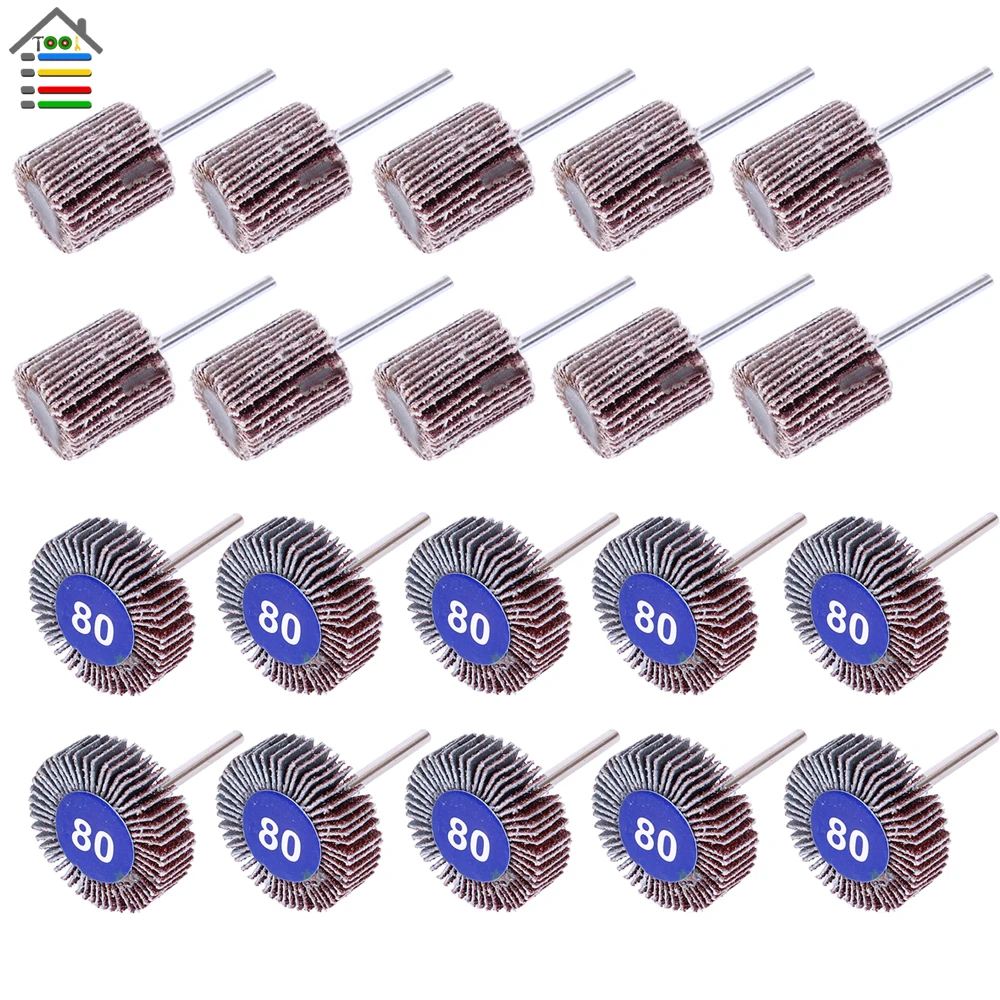 20Pc Flap Wheel Sanding Disc 32mm and 20mm fit Dremel Accessories ...