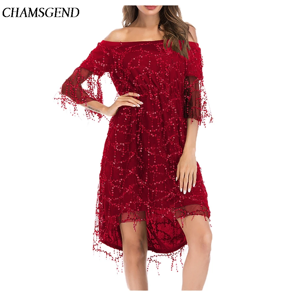 Clothes Fashion Dress Women Dresses Of Large Size Shimmer Short Sleeve ...