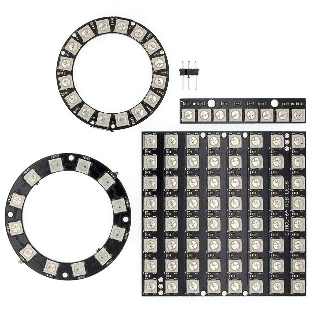 WS2812 module 8 Bit/12 Bit/16 Bit/ 64 Bit 5050 RGB LED full-color built ...