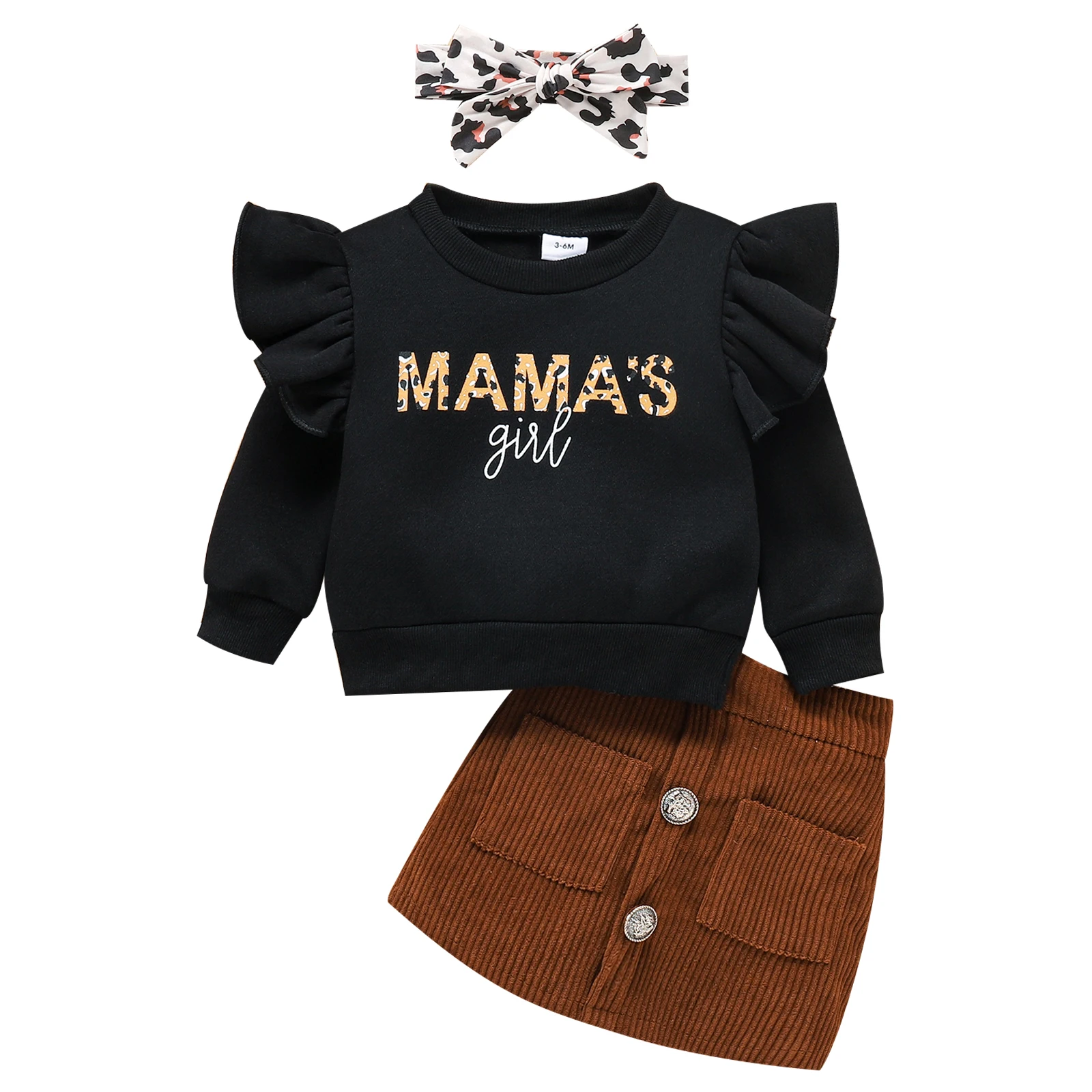 Girls Casual Three-piece Clothes Set Round Collar Pullover, Solid Color ...