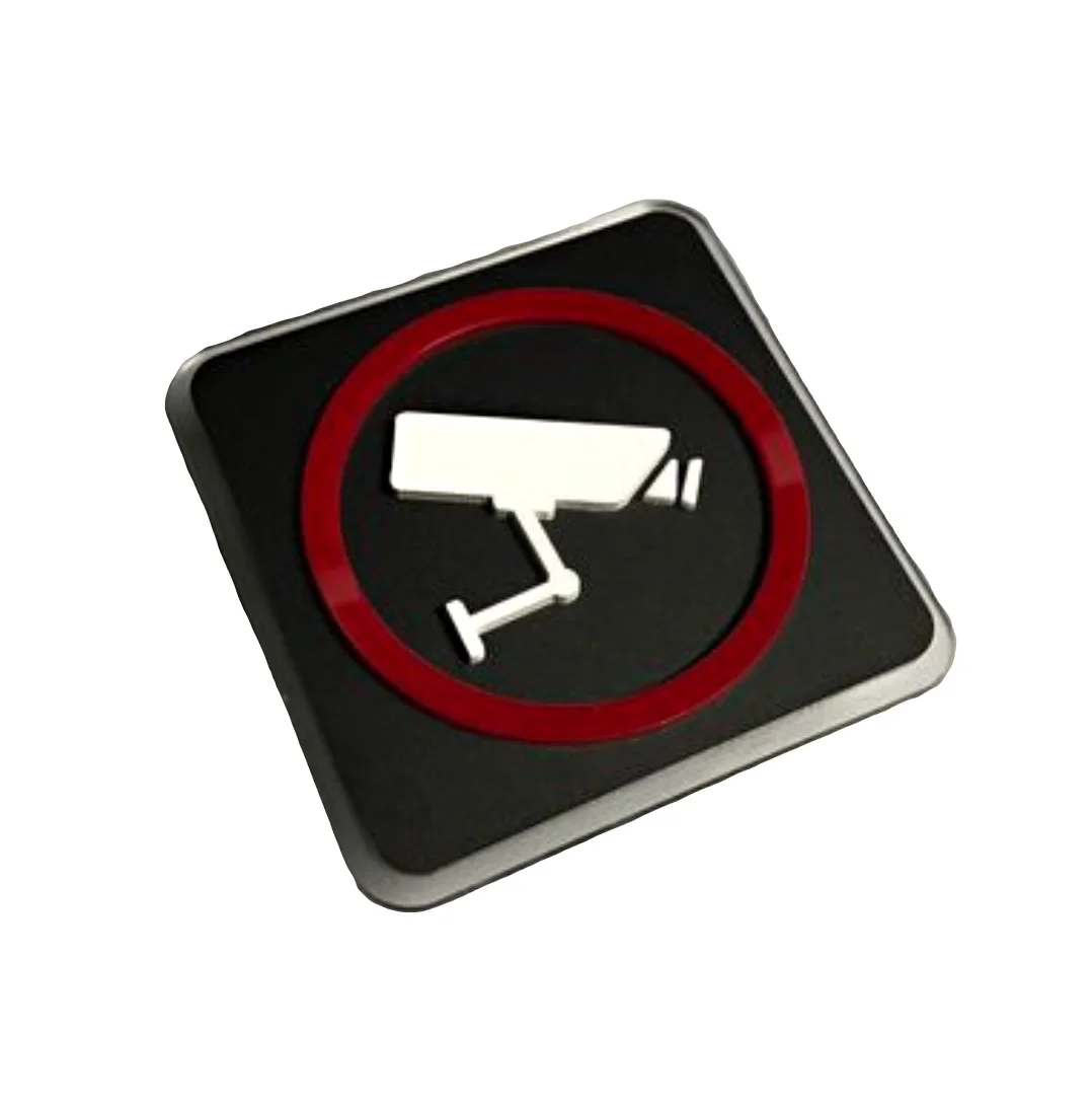 2Pieces/Lot 10x10cm Acrylic Built in Monitoring Warning Signs ...