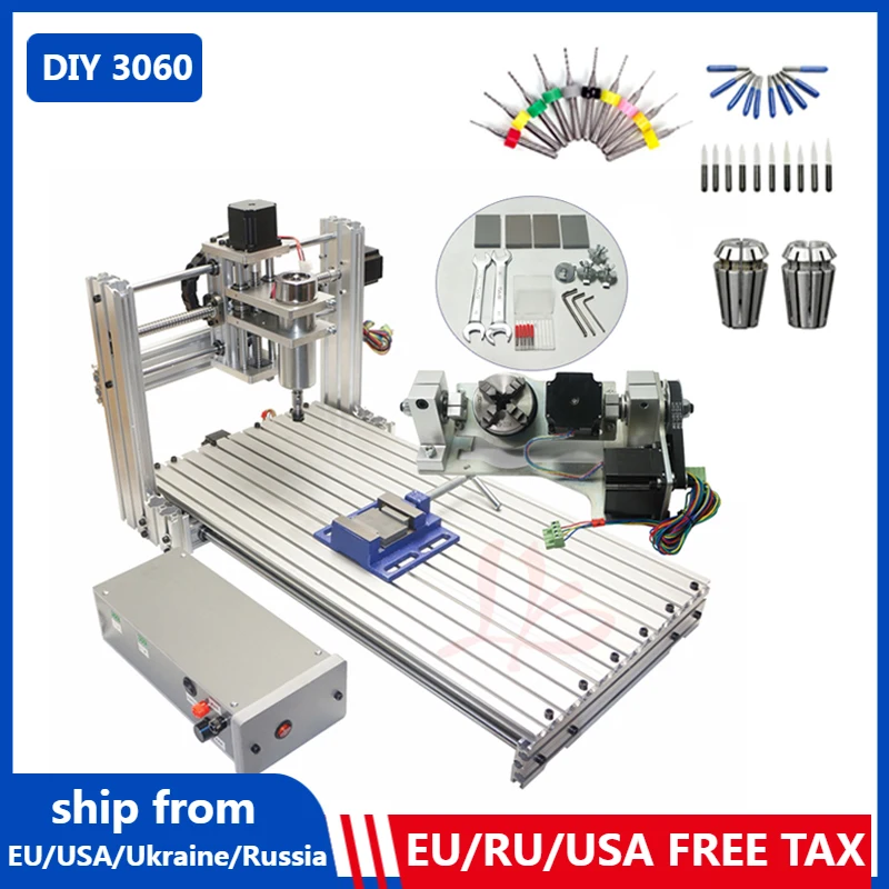 DIY CNC 3060 Engraving Machine 400W Wood Milling Router 6030 Ball Screw ...