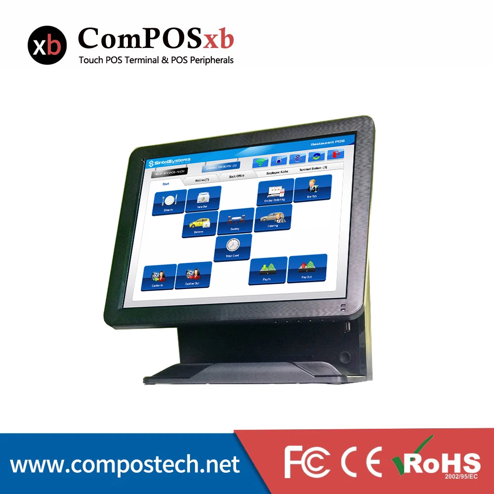 Composknb pantalla LCD LED pos todo en uno, 15 ", sistema pos terminal ...