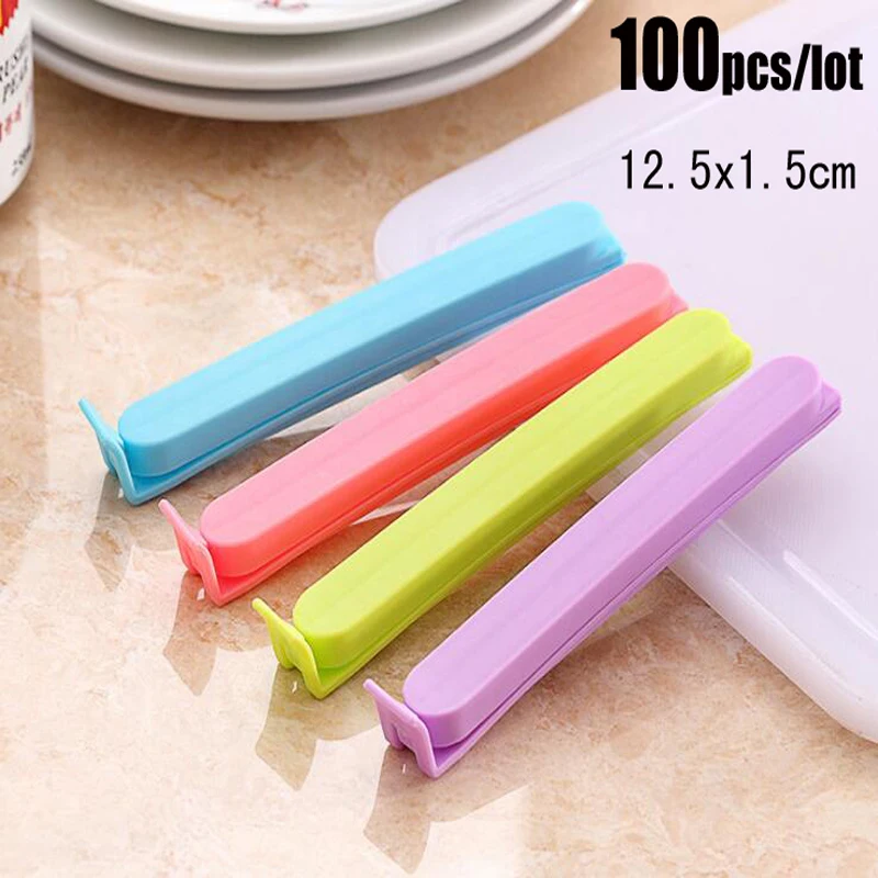 100Pcs/lot Useful Kitchen tool bag clips plastic Sealing food clamp ...
