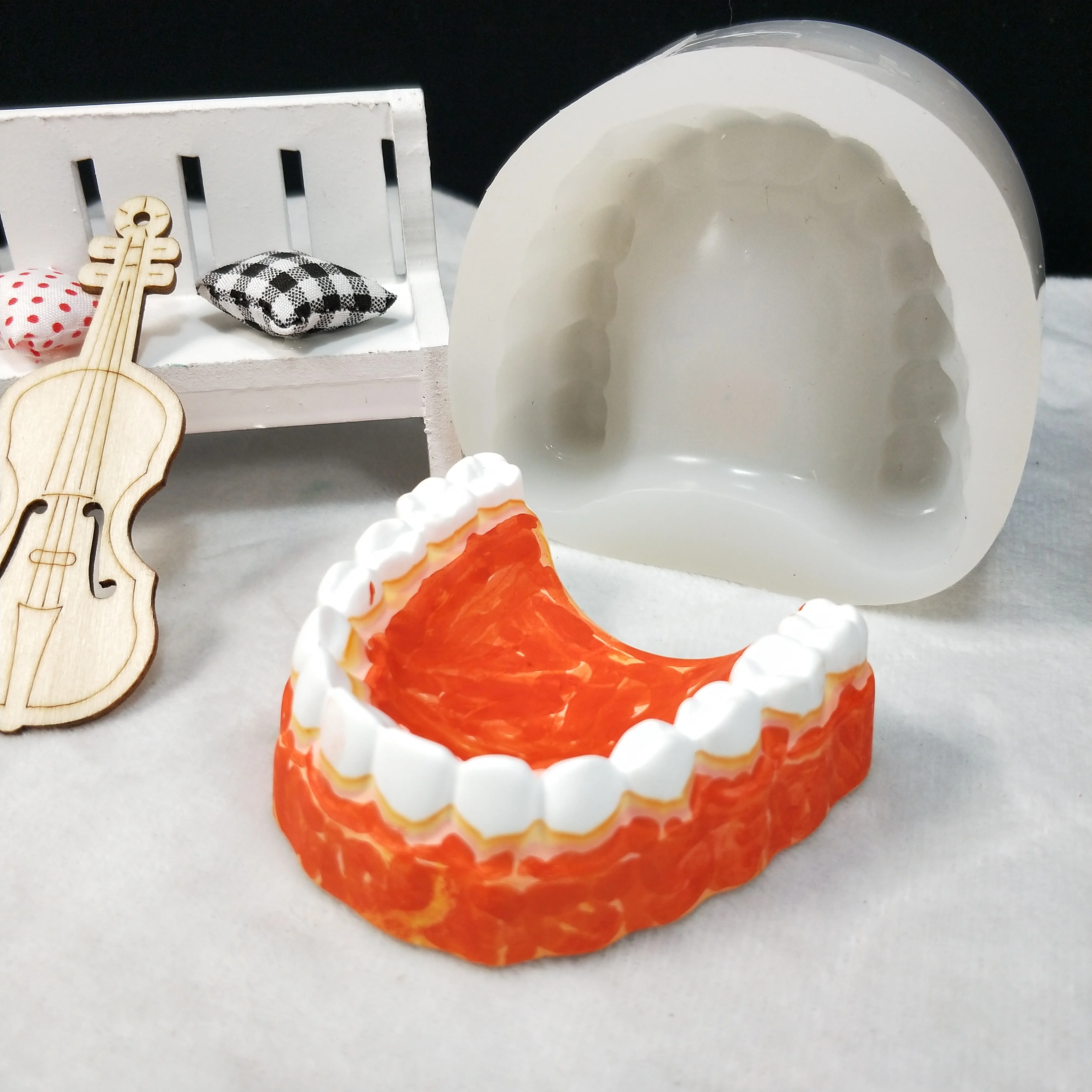 Qt0272 Przy Denture Soap Mold Mold Silicone Gypsum Chocolate Candle ...