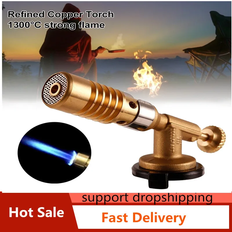 Portable Gas Torch Flame Gun Blowtorch Copper Flame Butane Gas-burner ...