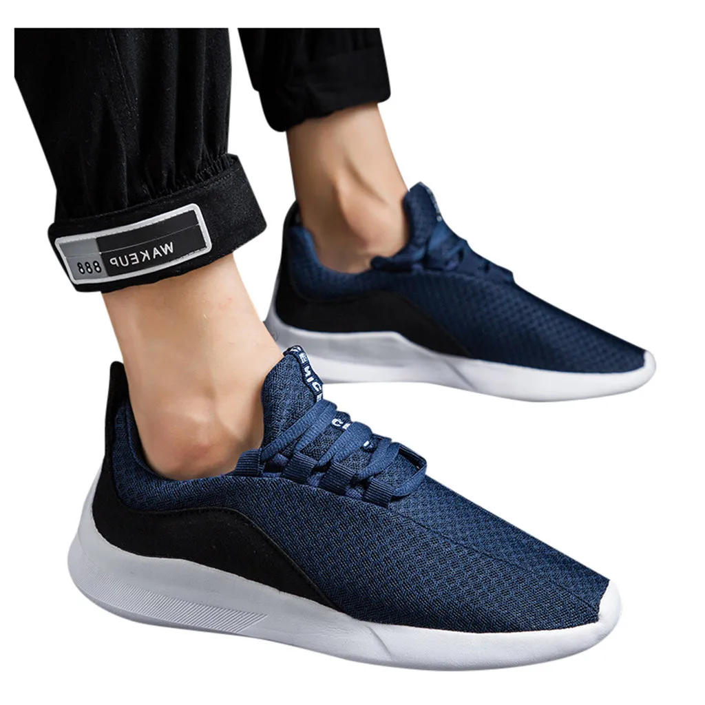 Men Casual Shoes Lace up Comfortable Sneakers Outdoor Mens Breathable ...
