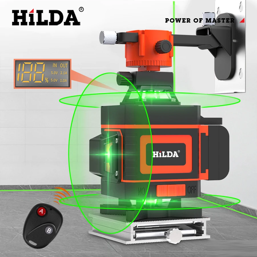 HILDA 3D/4D Laser Level Auto Self Leveling 360 Horizontal And Vertical ...