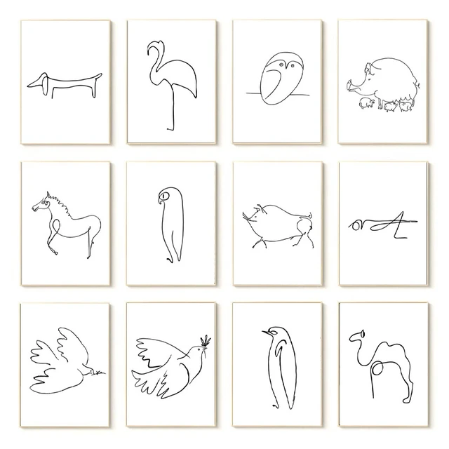 Picasso Animal Line Drawings