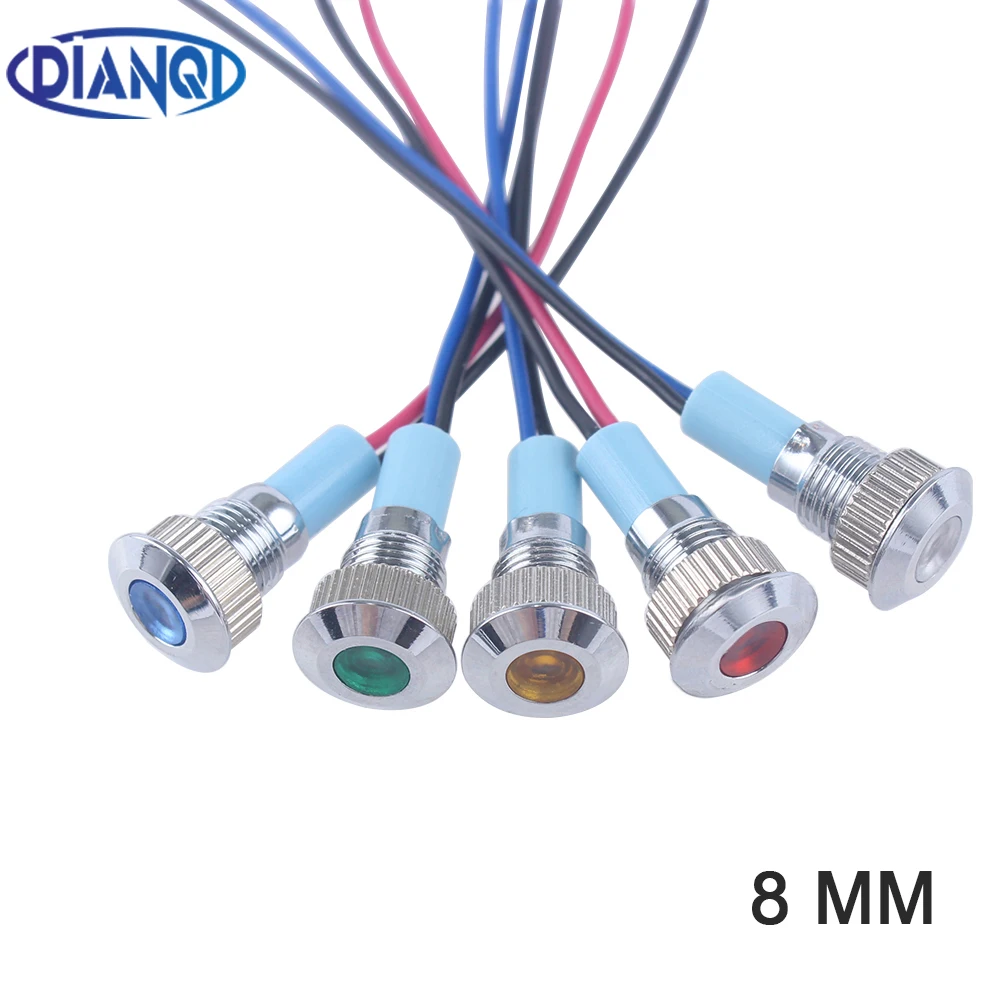 LED Metal Indicator light 8mm waterproof Signal lamp dot LIGHT with ...