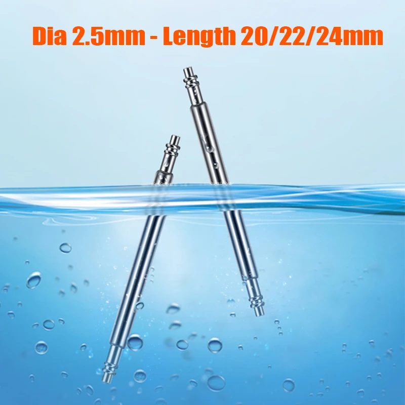 2.5mm Spring Bar Link Pins fit 20mm/22mm/24mm Watch Strap Diver's Fat ...