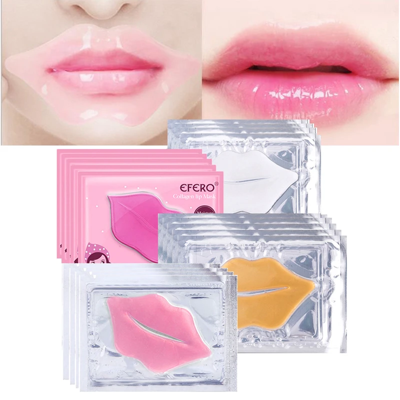 5/8/10Pack Lip Plumper Crystal Collagen Lip Mask Pads Anti Ageing ...