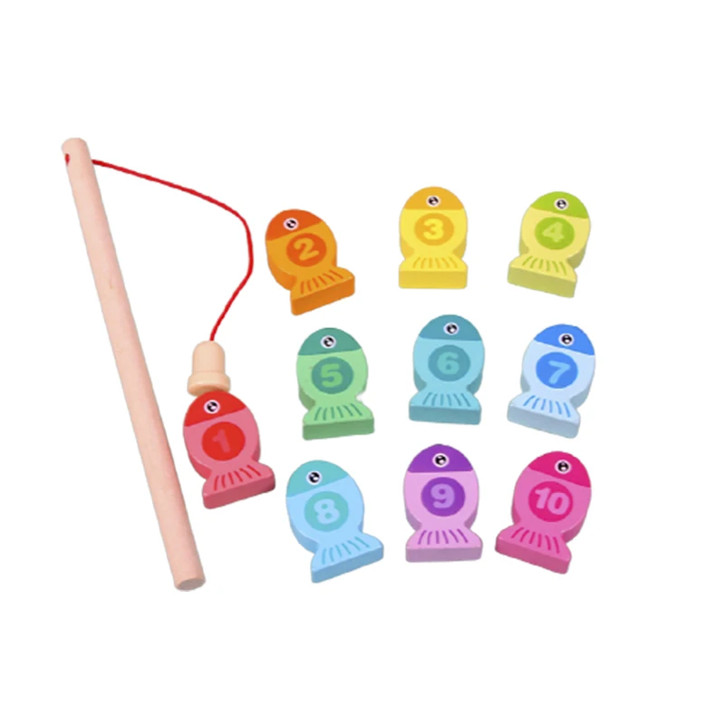 Montessori Wooden Magnetic Fishing Toys For Children Boys Cognition ...