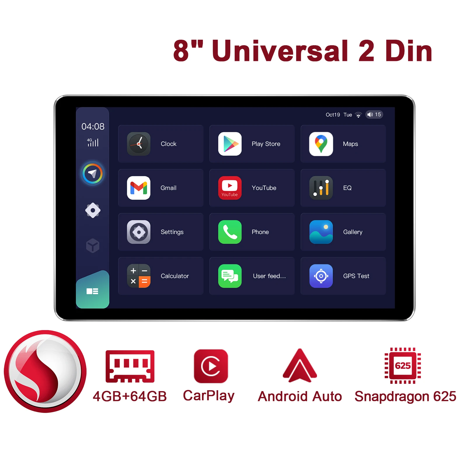 Joying Radio 2 Din Android Head Unit 8 Inch Audio For Cars Stereo ...