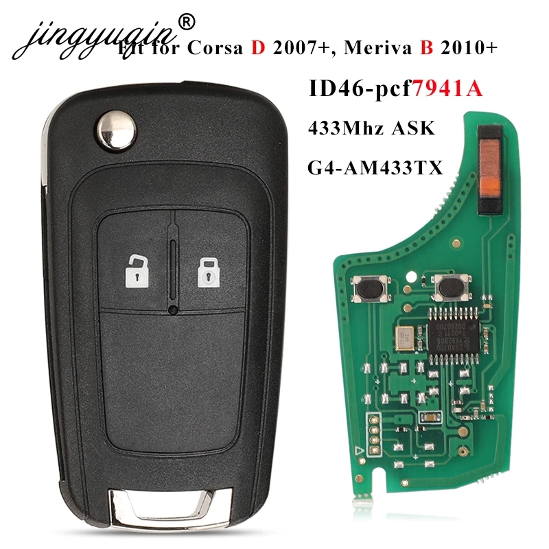jingyuqin-G4-AM433TX-433Mhz-ID46-PCF7941-Car-Remote-Key-Fob-for-Opel ...