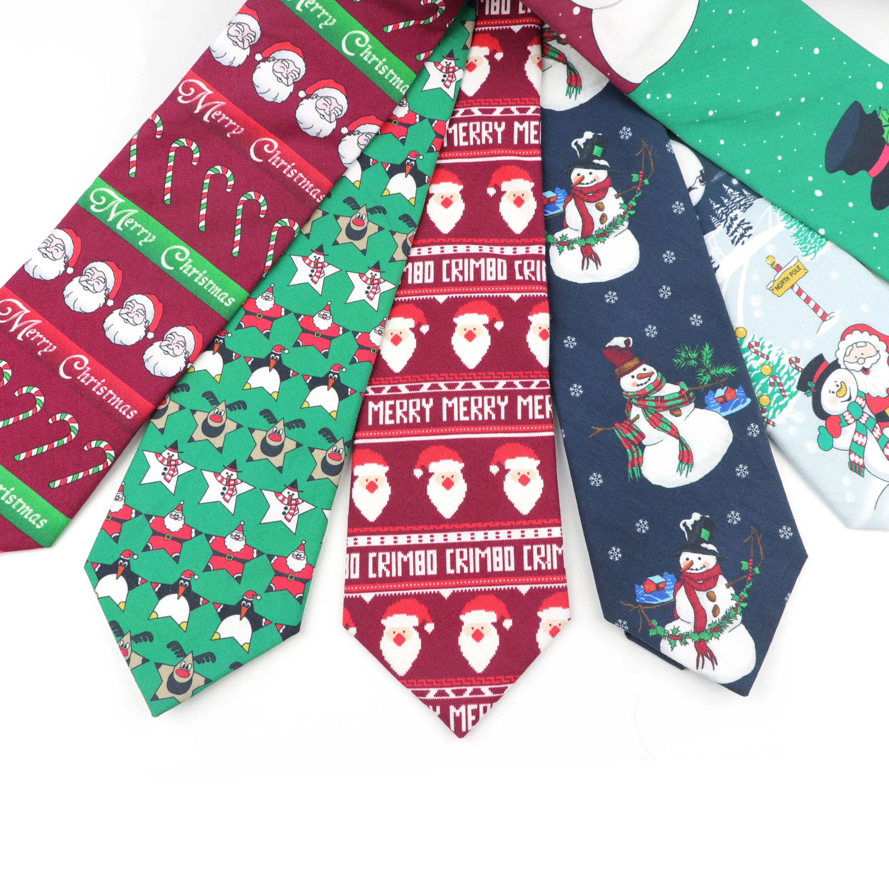 New 8cm Cotton Christmas Necktie Casual Santa Claus Snowman Tree Elk ...