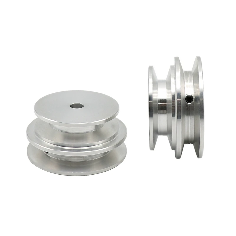 Aluminum Alloy 40/50MM Double Groove Pulley 8-20MM Fixed Bore V-Shape ...