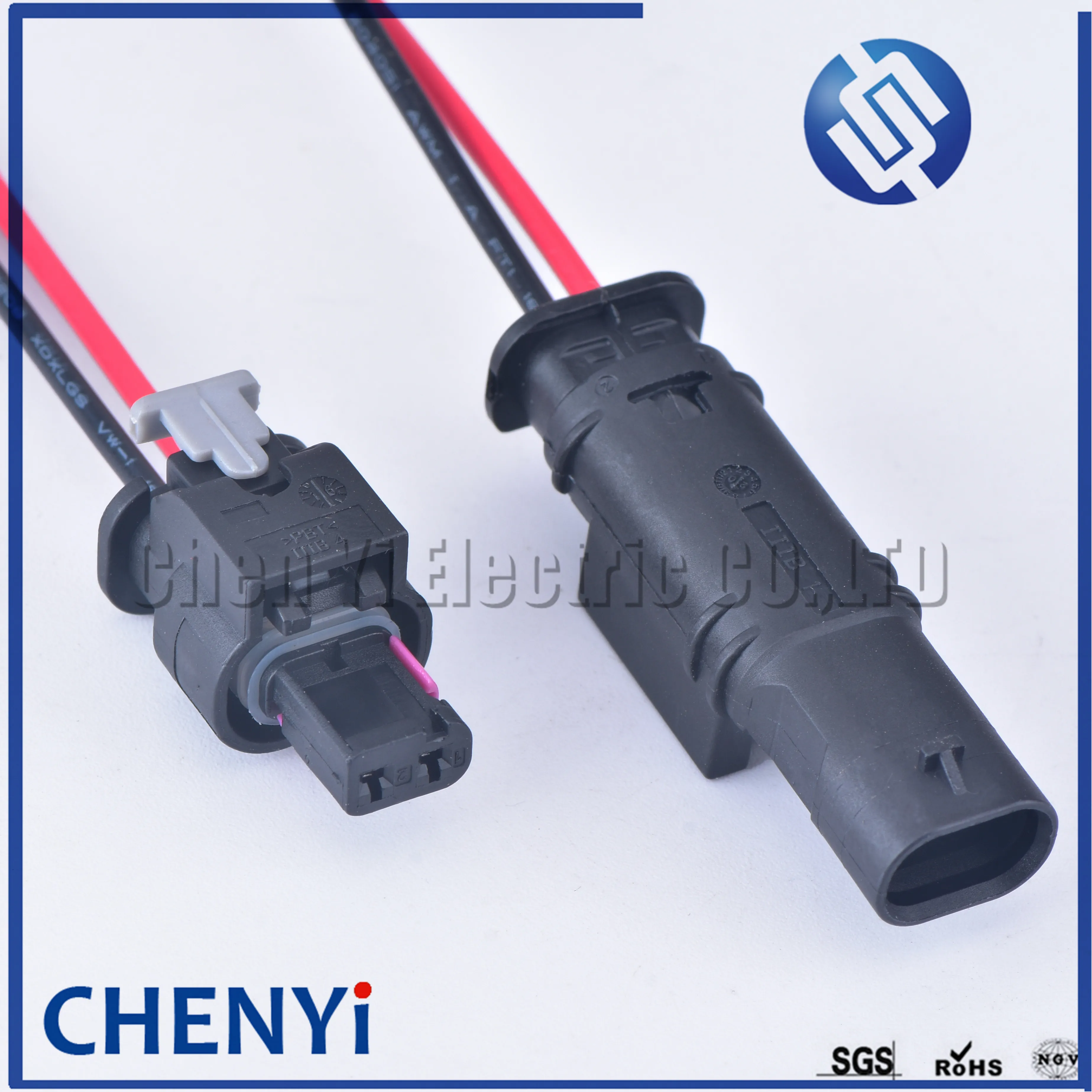 2 Pin Amp auto fuel injector connector wires waterproof impact sensor ...