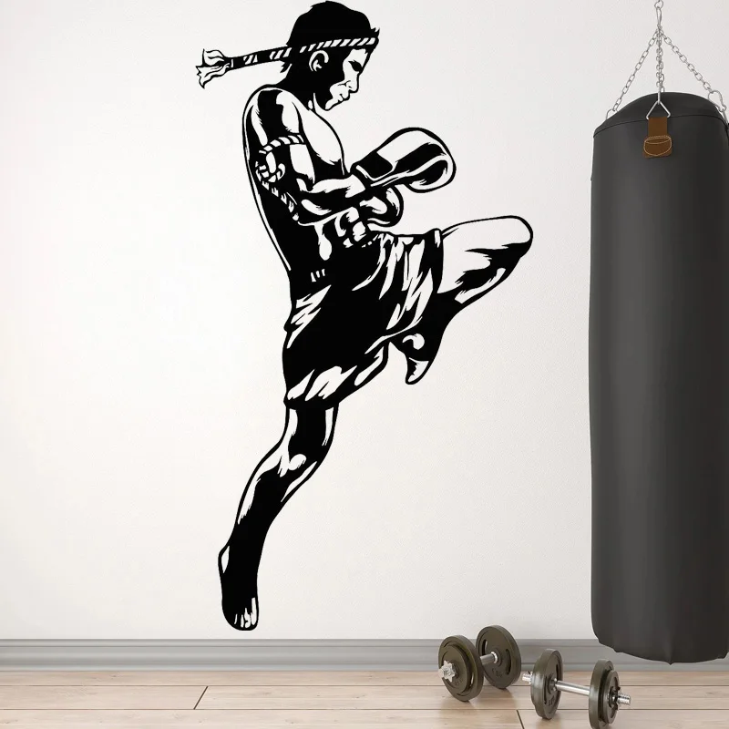 Thai Boxing Decal Muay Boxer Vinyl Wall Stickers MMA Fight Skilling ...