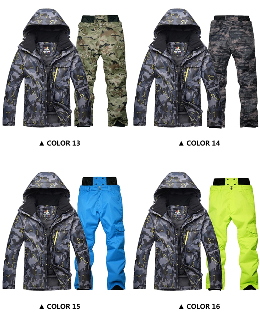 New Men's Waterproof Thermal Ski Suit Ski Snowboard Jacket Pants Set ...