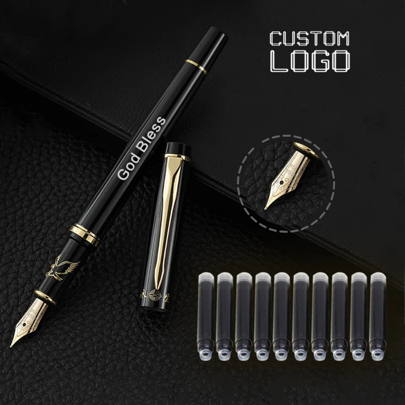 1Pen-10Ink-Sacs-New-Business-Metal-Pen-Can-Customize-Advertising-Office ...