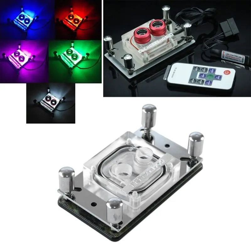 Cpu Acrylic Top Water Cooling Block Sprayable Liquid Block With Channel ...