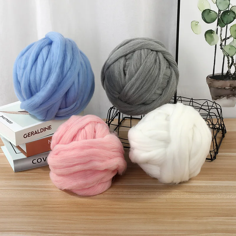 50g Fluffy Soft Woolen Fiber Dyed Wool Tops Roving For DIY Needle ...