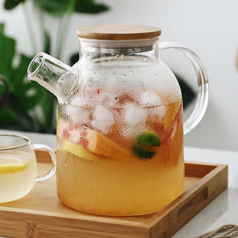 Creative Glass Teapot Large Capacity Cold Water Jug Tea Pot Fruit Juice ...