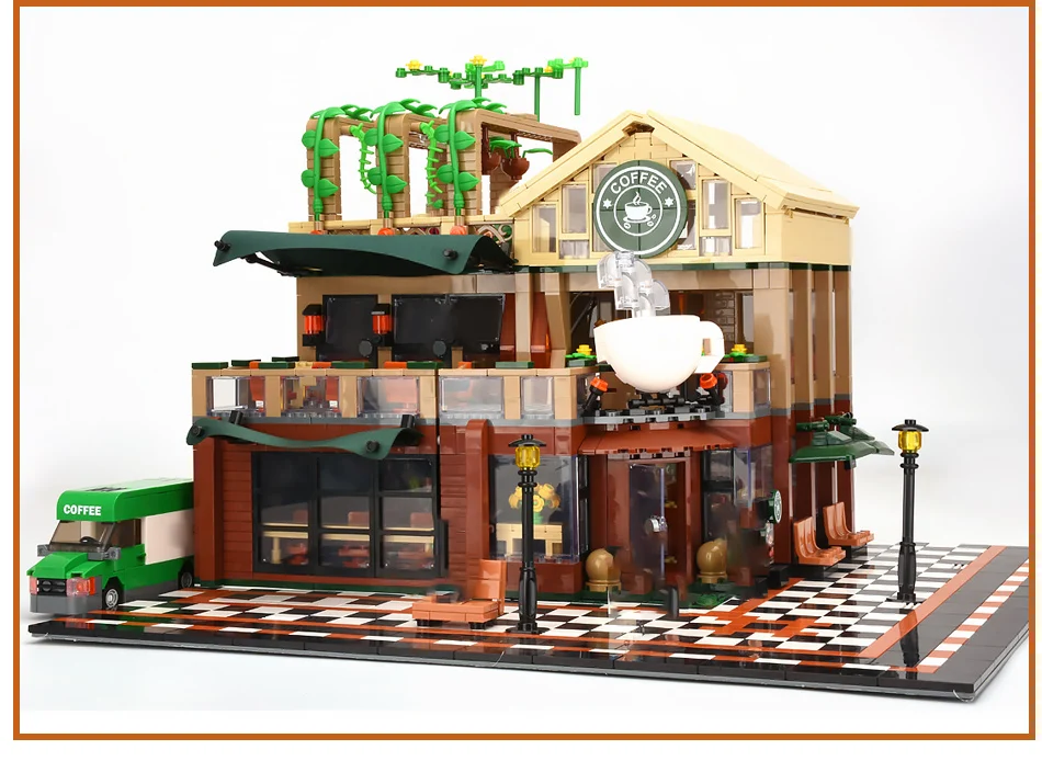 SEMBO Cafe Coffee Shop Model Building Blocks - Building Toys