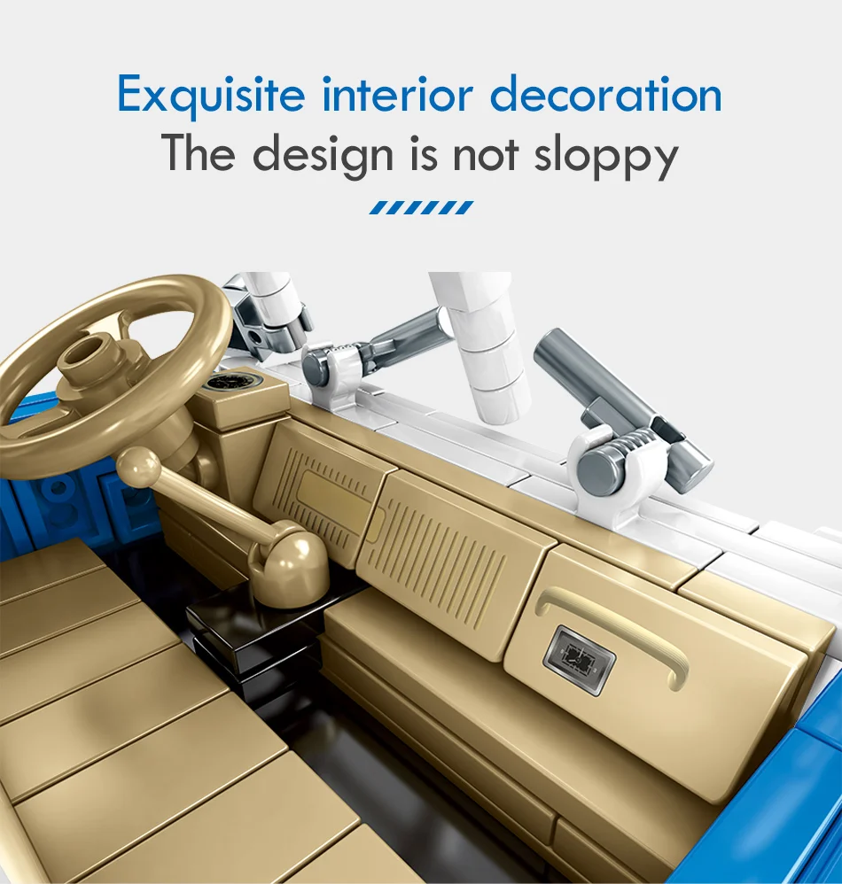 SEMBO Block Pull Back Classic Bus - Building Toys