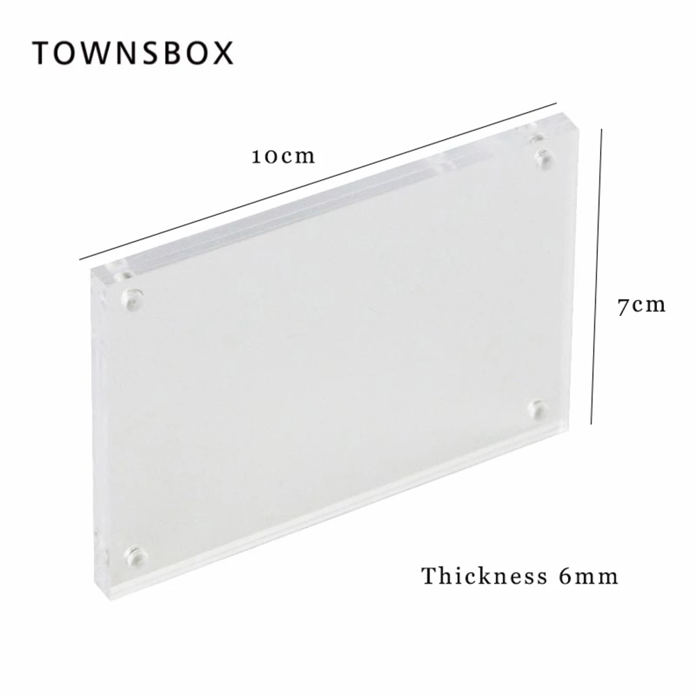 Acrylic Block Frame Magnetic Wall Mount Price Tag Display Wall Sticker ...