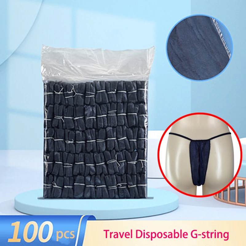 100Pcs-Blue-Black-Travel-Disposable-G-string-Panties-Underwear-T-back ...
