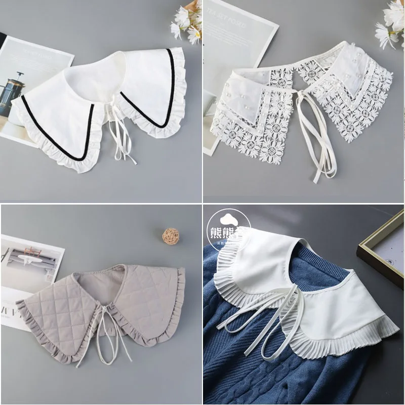 Fashion-White-Fake-Collar-Women-Detachable-Collars-Lace-Neckline ...