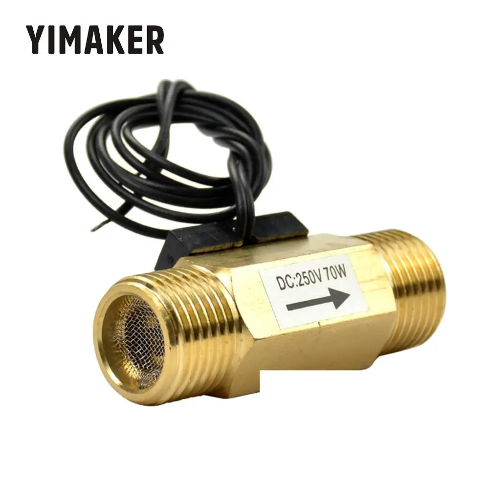 Yimaker Dc250v 70w G1/2 Full-copper Water Flow Sensor Witch Meter Air ...