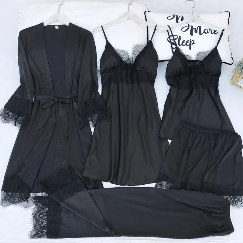 Women Nighty&Robe SET Kimono Gown Bride Bridesmaid Wedding Robe ...