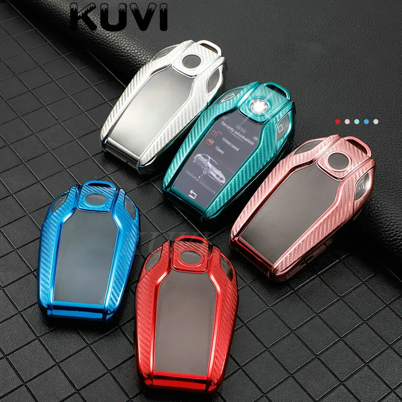 Carbon Tpu Car Key Case For Bmw 5 7 Series G11 G12 G30 G31 G32 I8 I12 ...