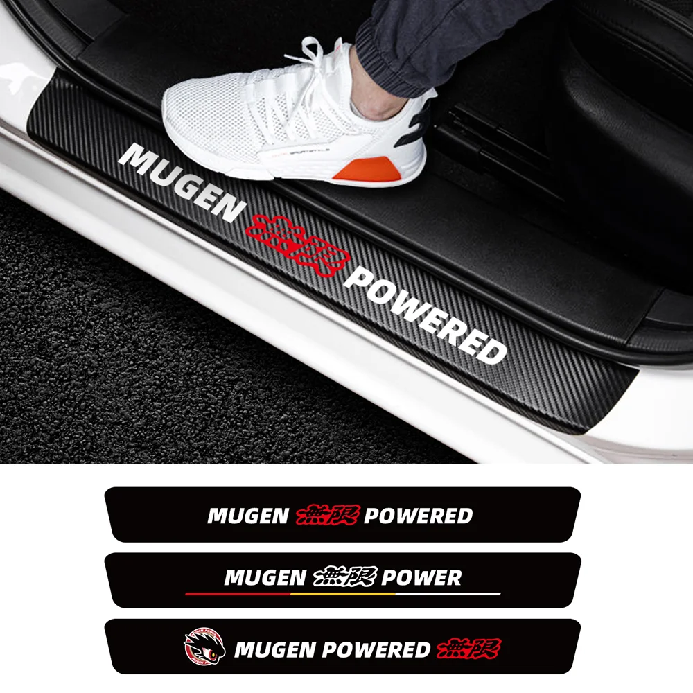 4pcs For Honda Mugen Powered Car Door Threshold Scuff Plate Door Sill ...