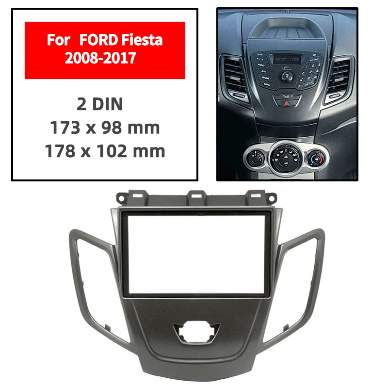 Double Din Radio Fascia for FORD Fiesta 2008 2017 Panel Dash Mount ...