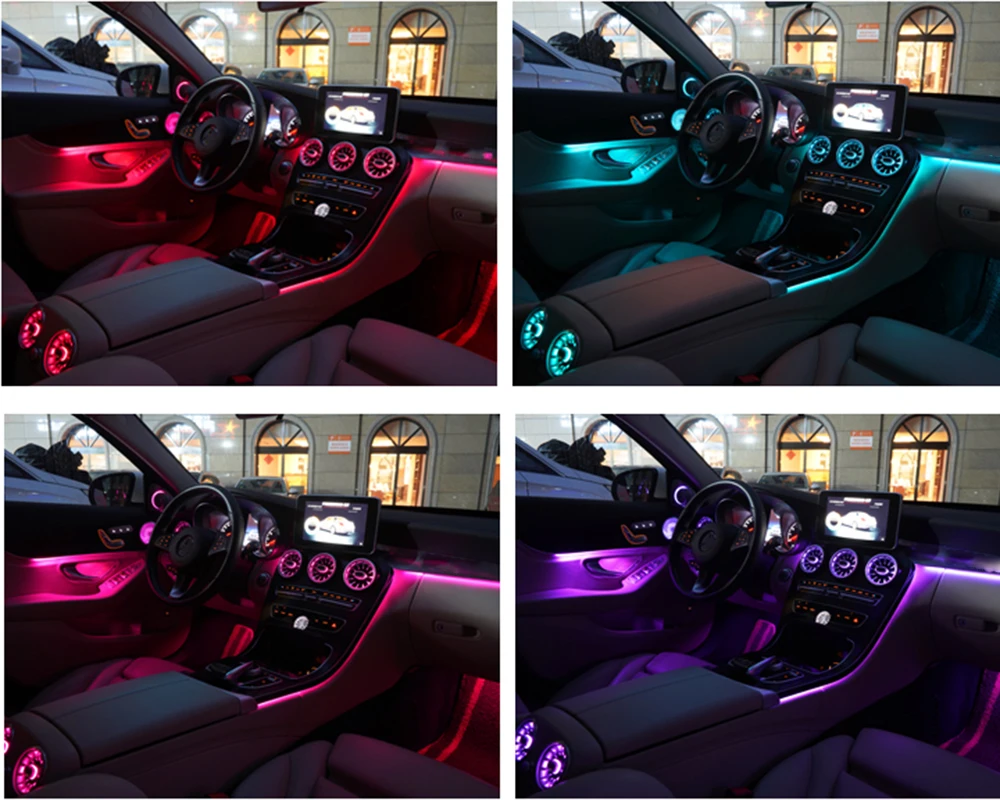 3color to 64 colors LED ambient light For Mercedes Benz C class w205 ...