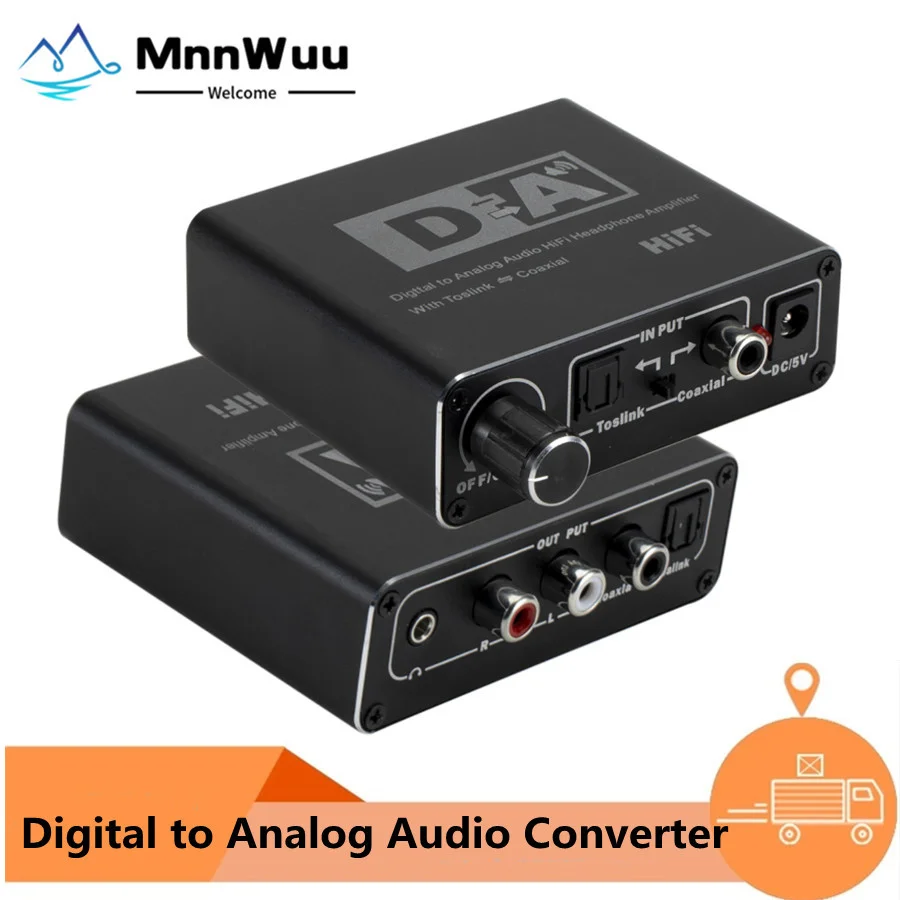 Hifi Dac Amp Digital To Analog Audio Converter Decoder 3.5mm Aux Rca ...