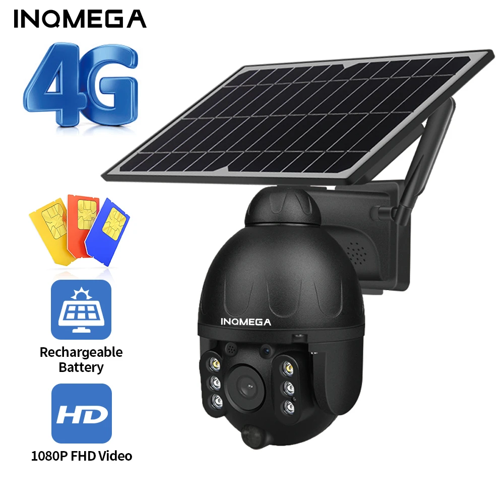 Inqmega Outdoor Solar Camera 4g Sim / Wifi Wireless Security Detachable ...