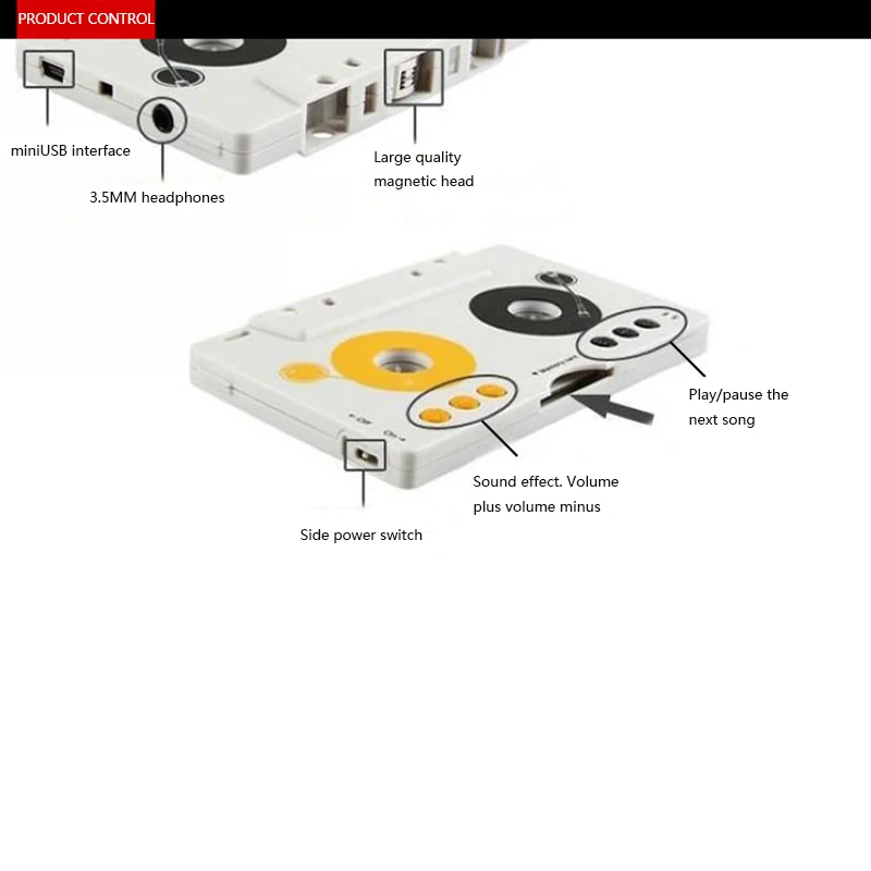 Portable Vintage Car Cassette Sd Mmc Mp3 Tape Player Adapter Kit With ...