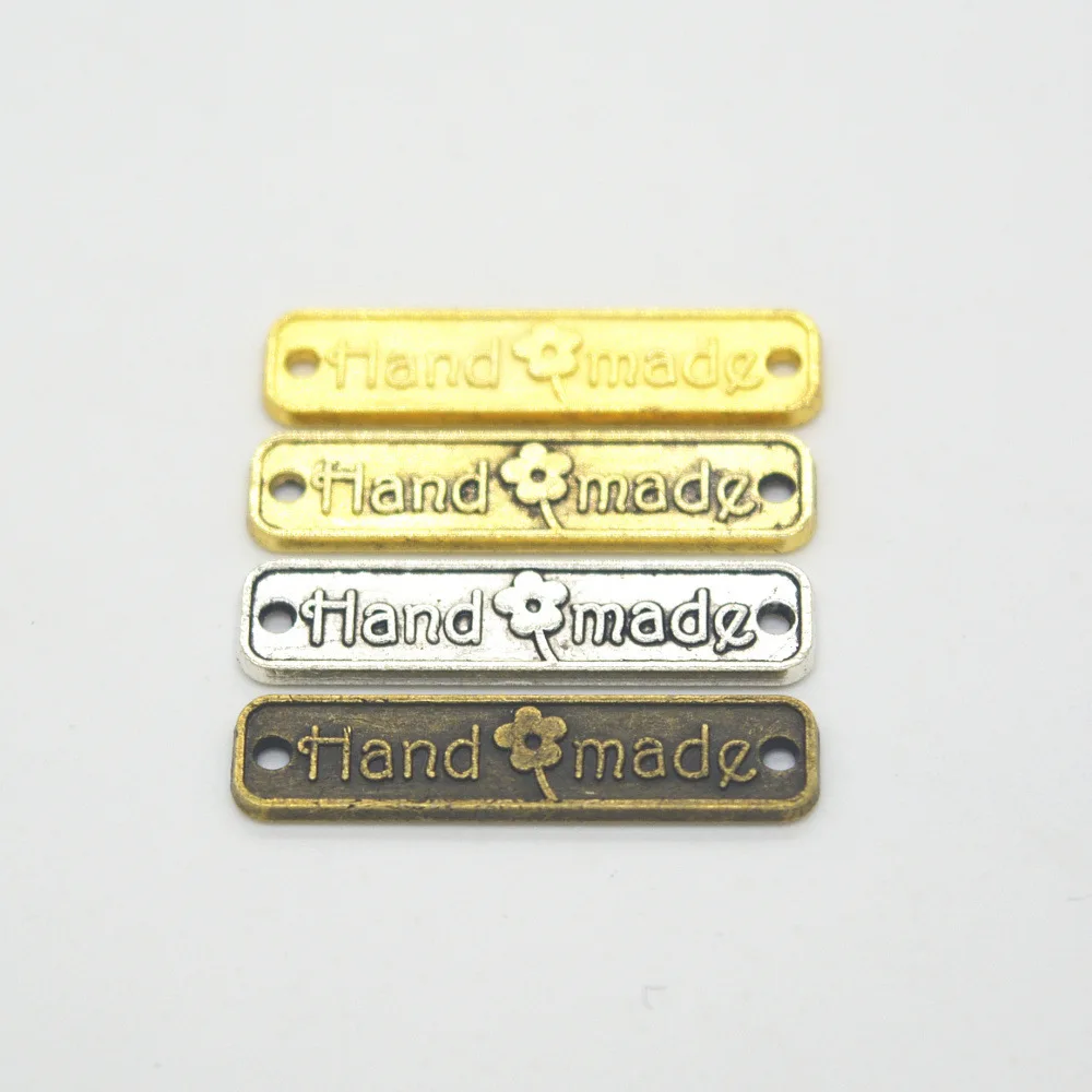 20pcs/lot 25*6mm Word plate charm Retro Metal HAND MADE Word plate ...