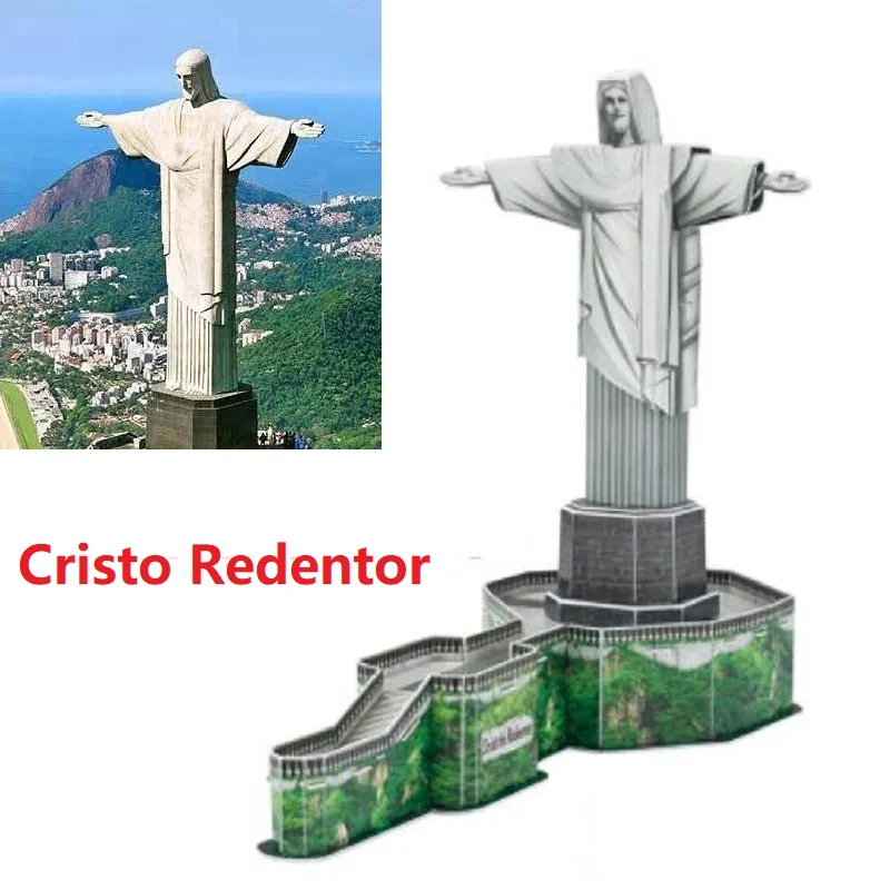 3d Paper Puzzle Building Model Toy Cristo Redentor National Park Tijuca ...