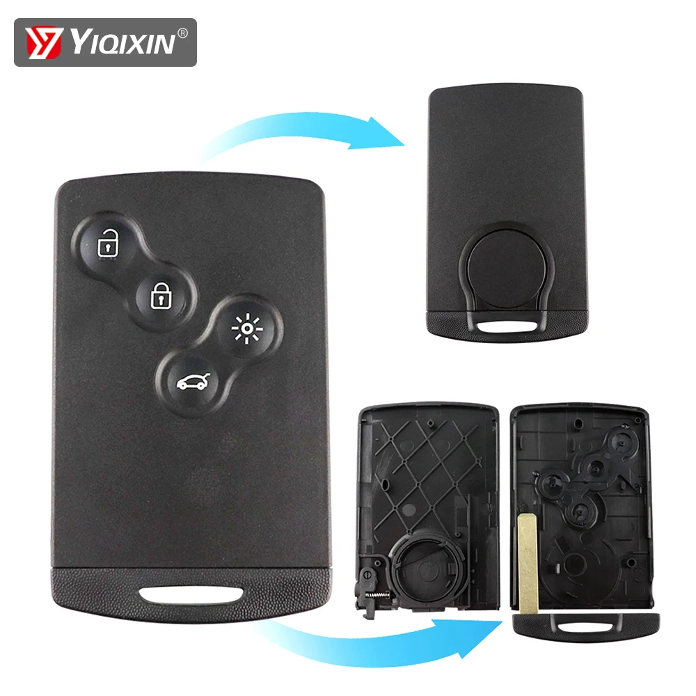 YIQIXIN-Keyless-Go-Entry-4-Buttons-Smart-Card-Car-Key-Shell-For-Renault ...