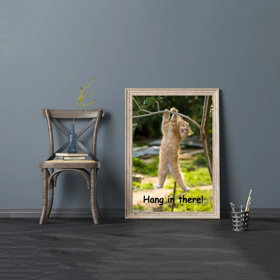 Hang In There Baby Cat Poster