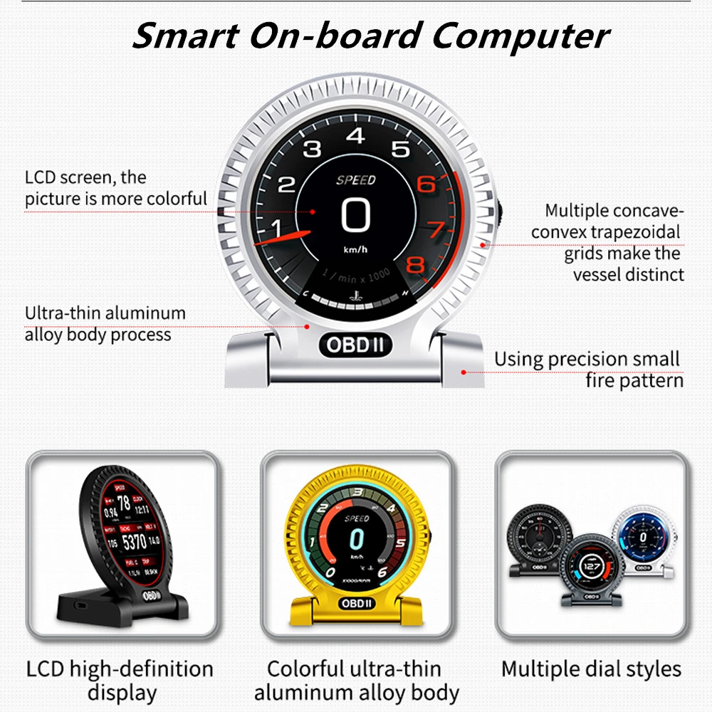 Newest-Car-HUD-OBD2-Dashboard-Smart-Digital-Gauge-Head-Up-Display-Speed ...