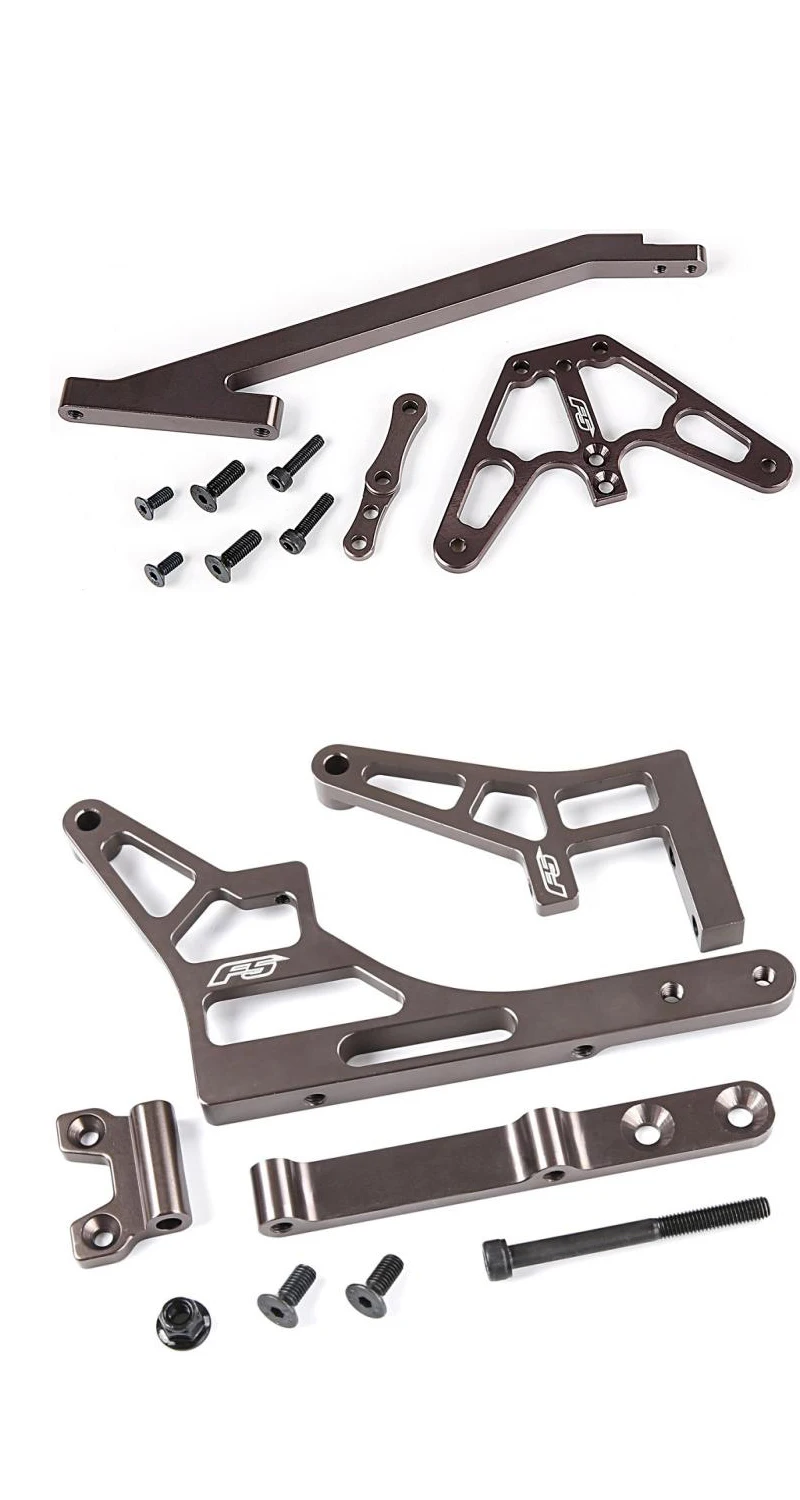 Aluminum front chassis brace +rear chassis brace set for 1/5 rofun ...